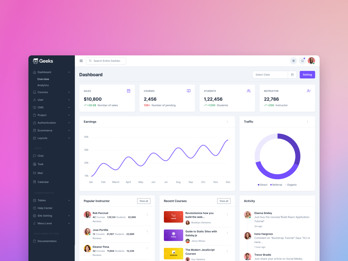 Online Courses Website Template - Geeks - Ease Template
