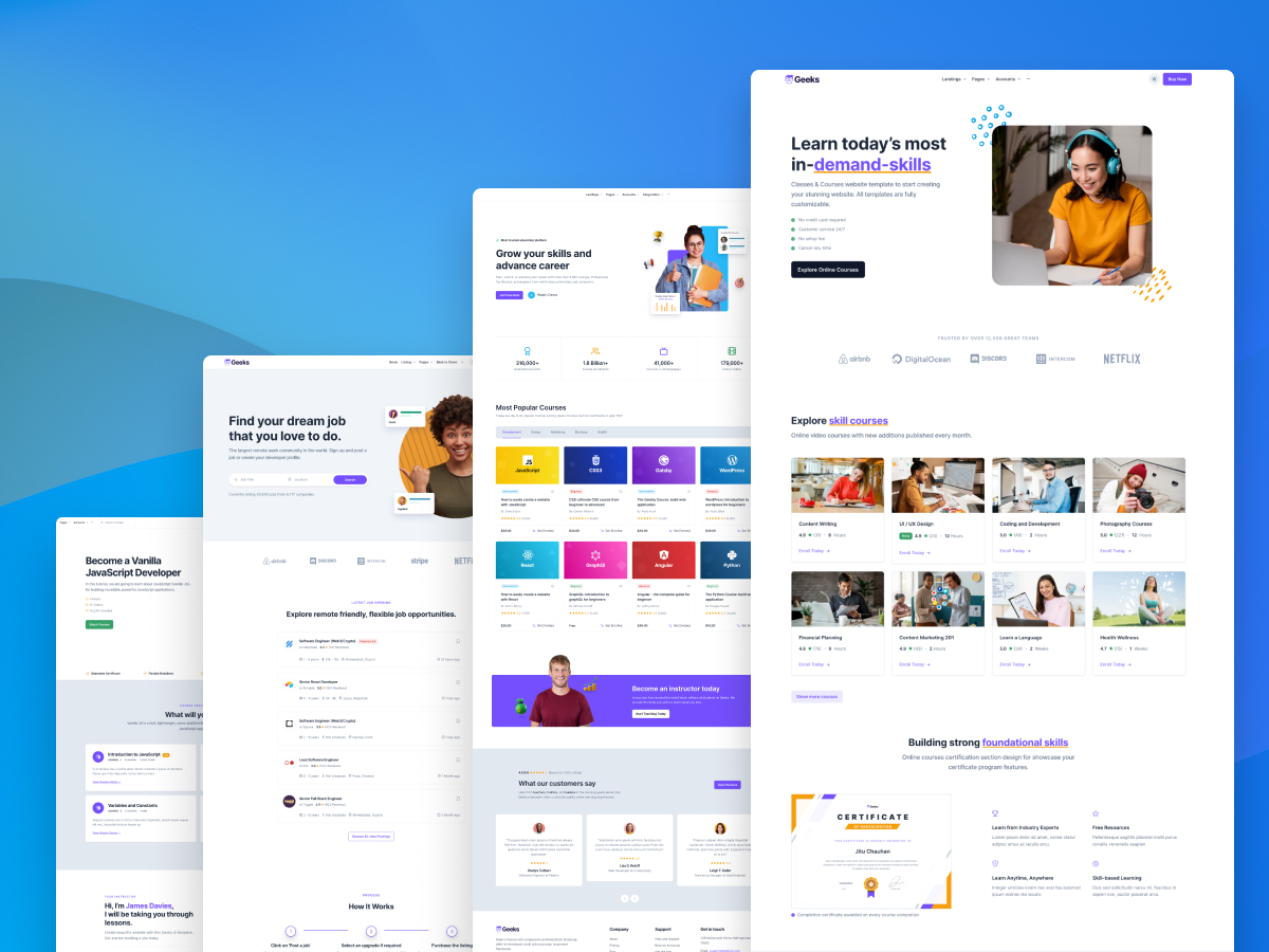 Online Courses Website Template - Geeks - Ease Template