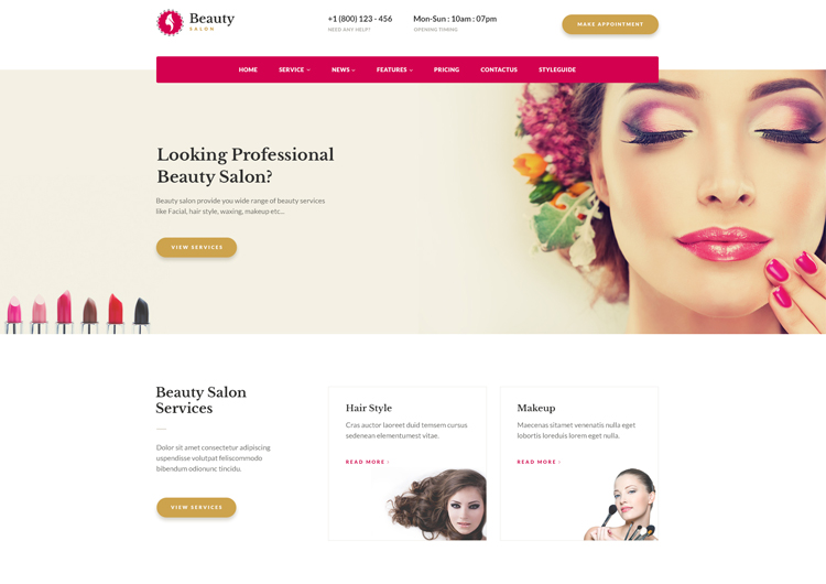 Beauty Salon Websites Templates Free Download Ease Template